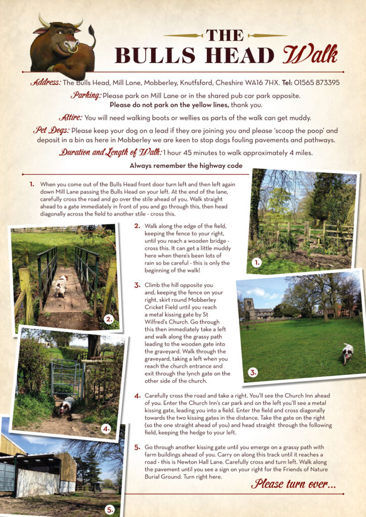 Our Pub Walk | The Bulls Head Pub Mobberley