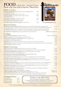 Monday-Saturday | The Bulls Head Pub Mobberley