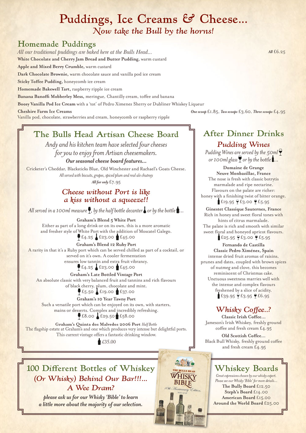 Monday-Saturday | The Bulls Head Pub Mobberley