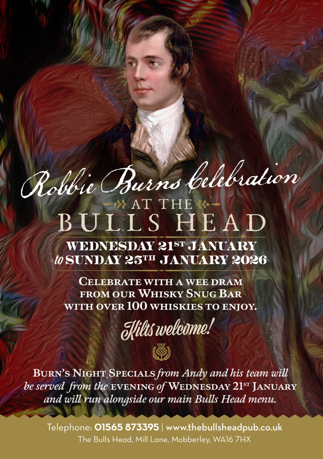 Robbie Burns Celebration | The Bulls Head Pub Mobberley